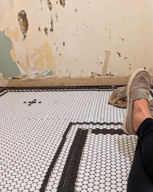 My Top Tips for Installing Penny Tile — Olive & June Home: Bold ...