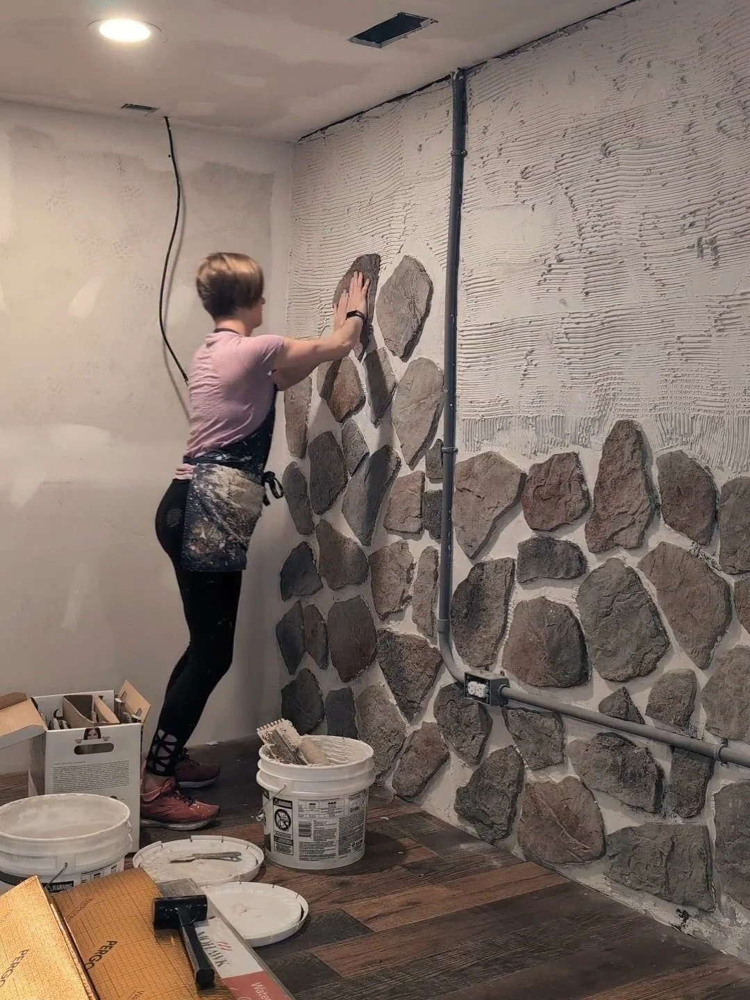 DIY Stone Veneer Installation Guide — Olive & June Home: Bold ...