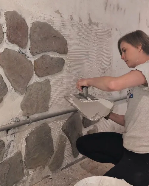 DIY Stone Veneer Installation Guide — Olive & June Home: Bold ...