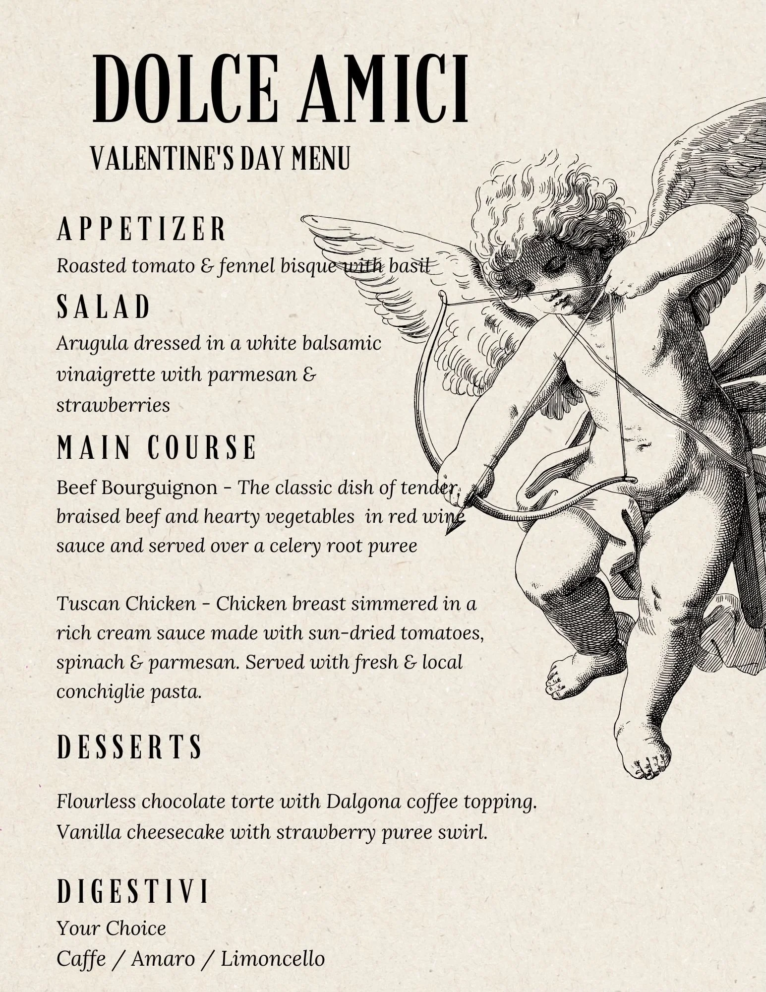 Valentine's Day Prix Fixe — Dolce Amici Gelato & Cocktails