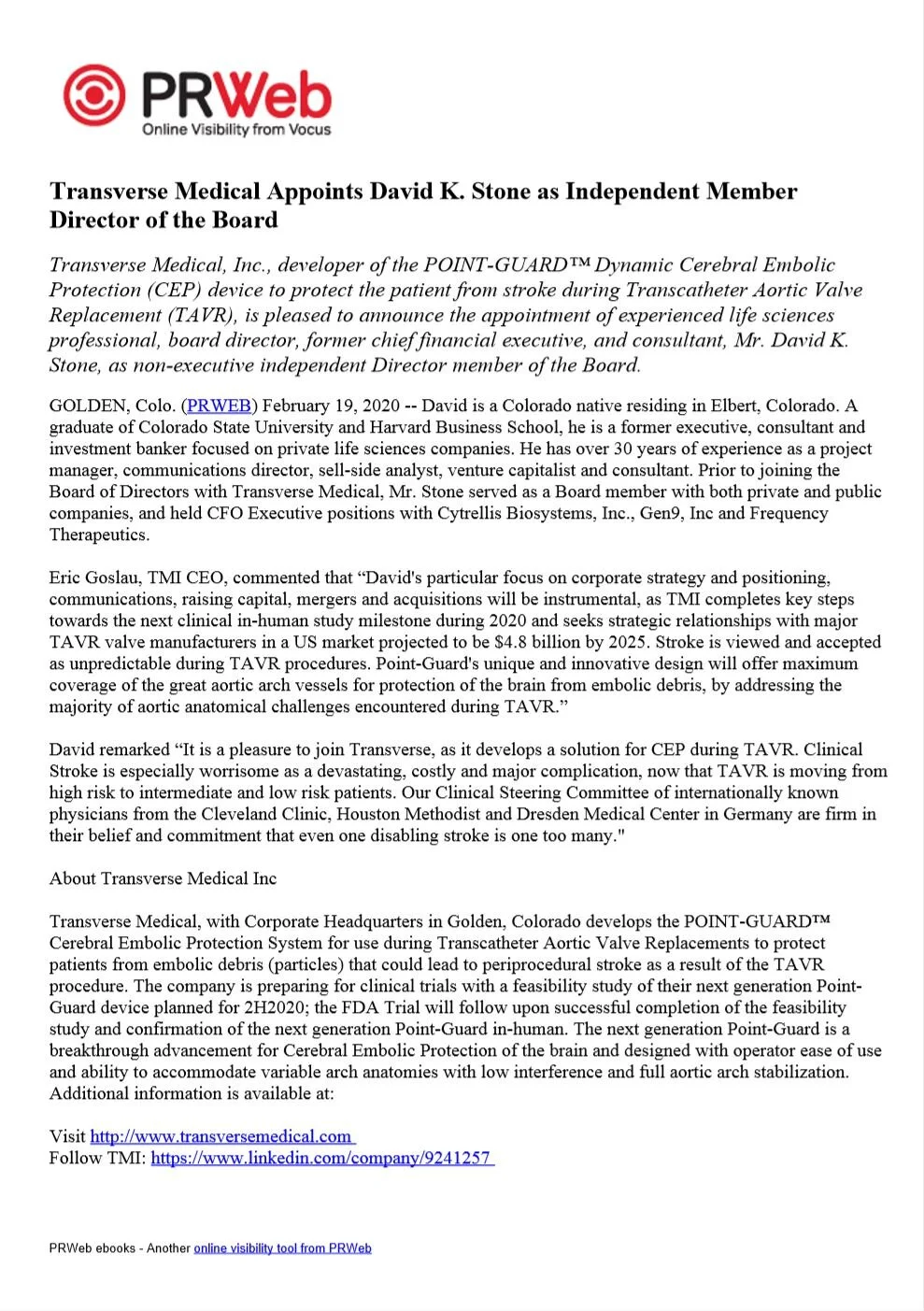 News — Transverse Medical