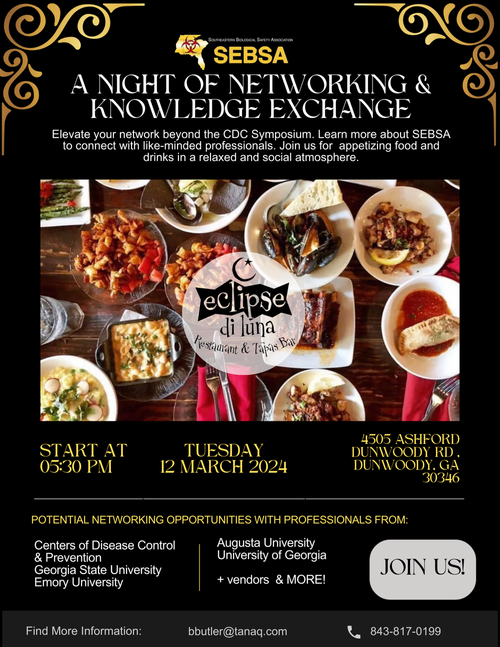 Upcoming Events — SEBSA - The Southeastern Biological Safety Association