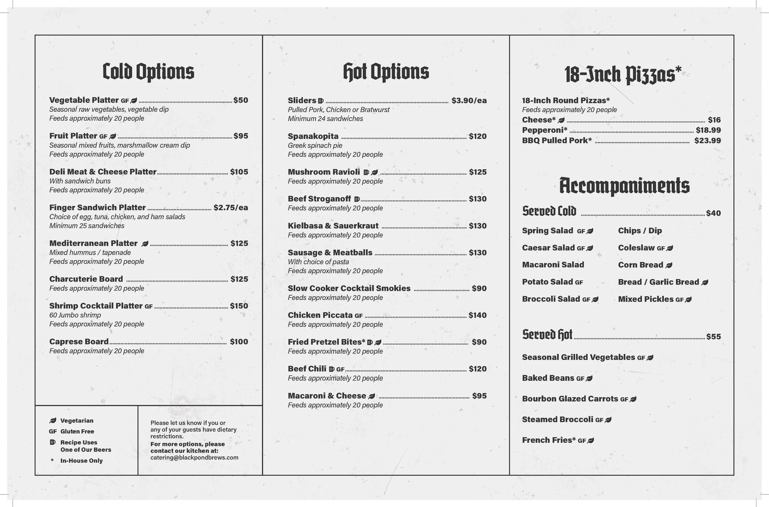 Private Events & Catering — Black Pond Brews