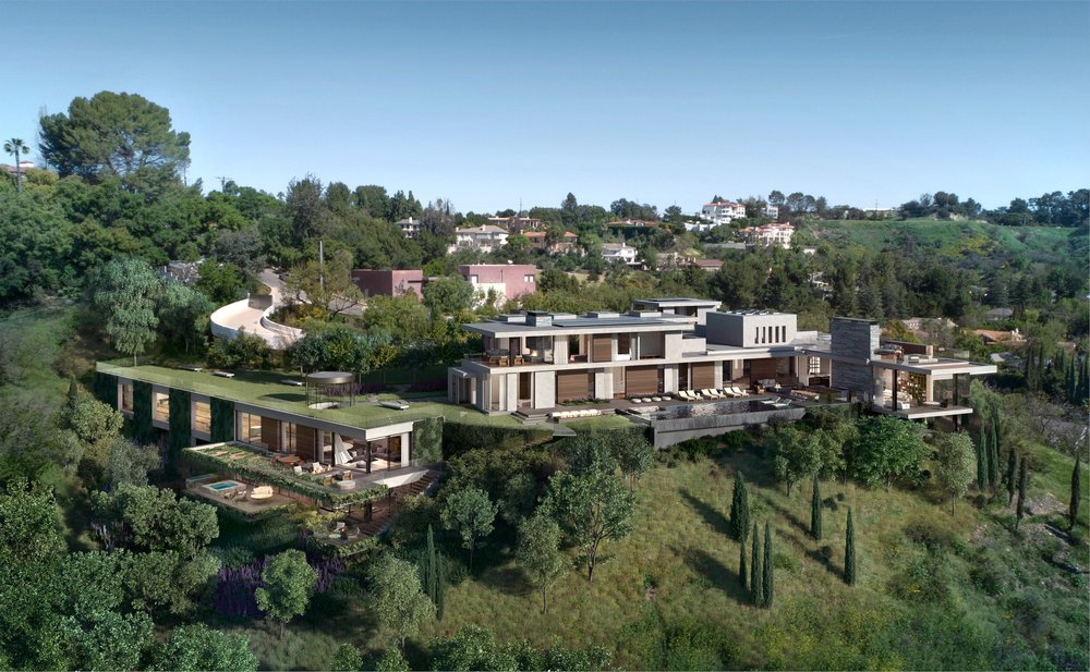 benedict canyon drive, a luxury guest house with views on the site of a ...