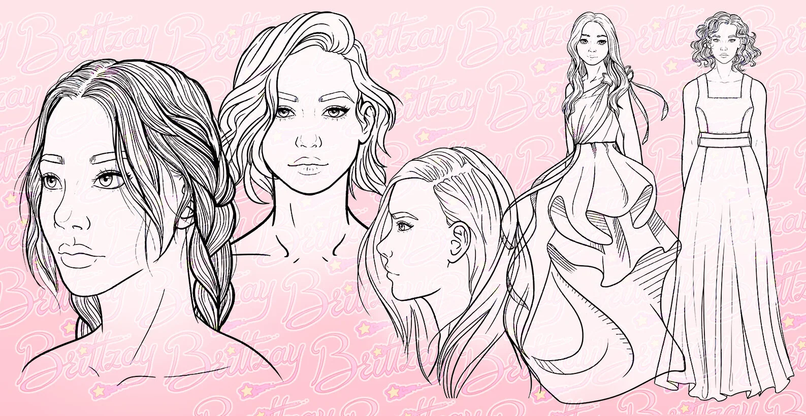 Realistic Female Body Drawing Template