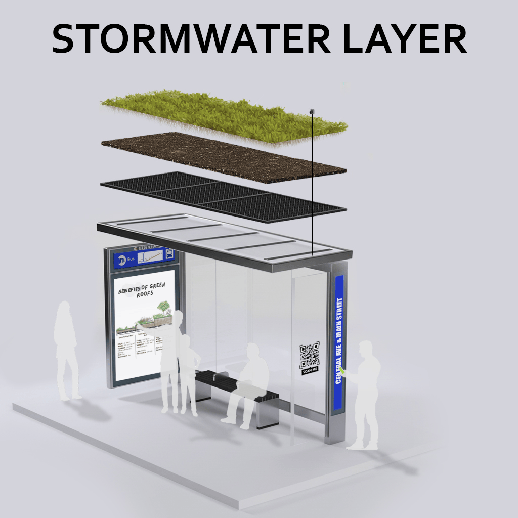 Green Bus Shelters — ASSEMBLAGE LANDSCAPE ARCHITECTURE