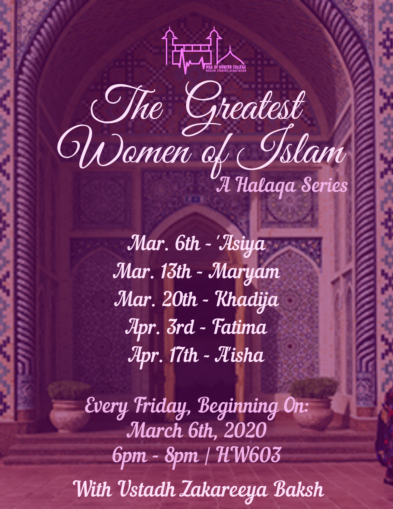 The Greatest Women of Islam: A Halaqa Series (#4: Fatima) — Hunter MSA
