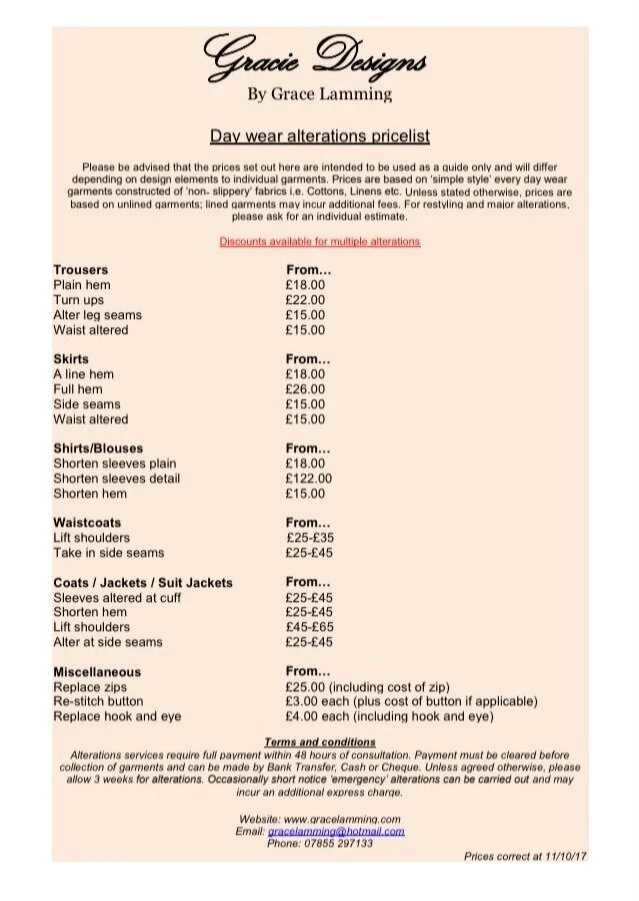 FAQs 1 — Gracie Designs by Grace Lamming