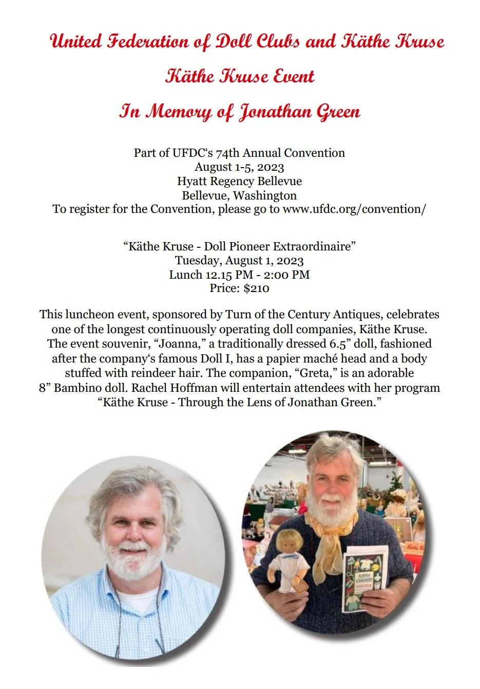 Announcing Our 2023 Jonathan Green Kathe Kruse Event — Turn of the Century