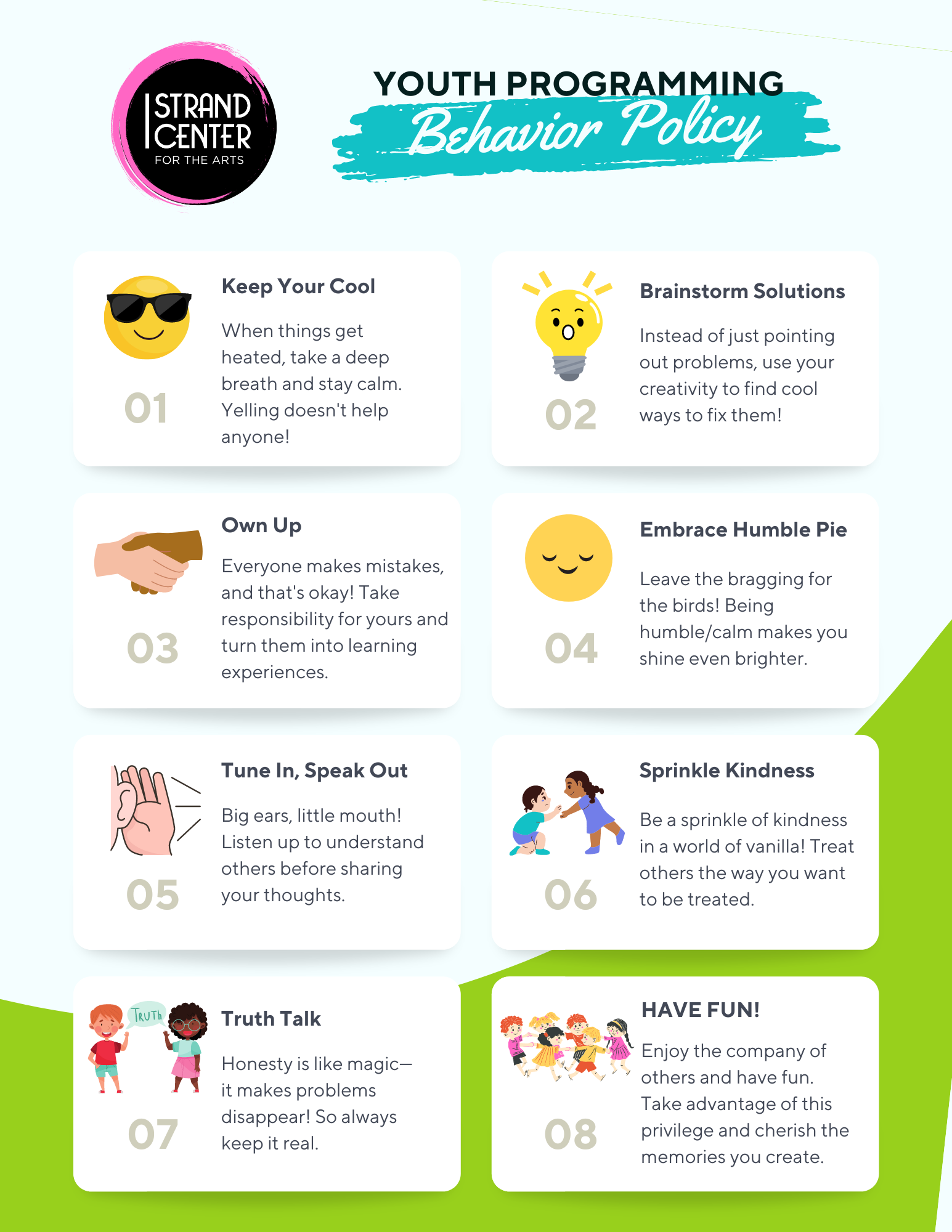 Youth Programming Behavior Policy — The Strand Center for the Arts