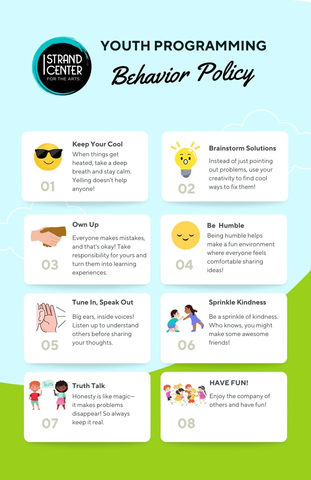 Youth Programming Behavior Policy — The Strand Center for the Arts