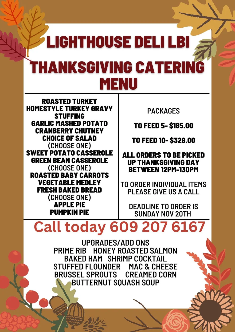 Thanksgiving on LBI: Reservations, Catering & More — LBI EATS