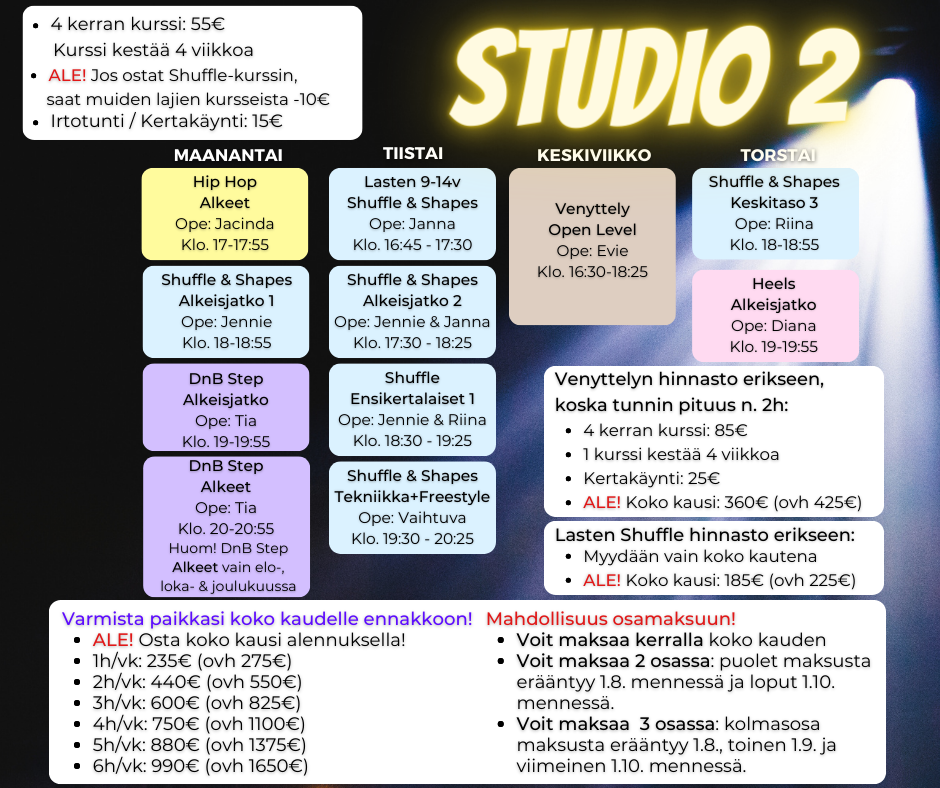 Aikataulu — Shuffle Studio FI