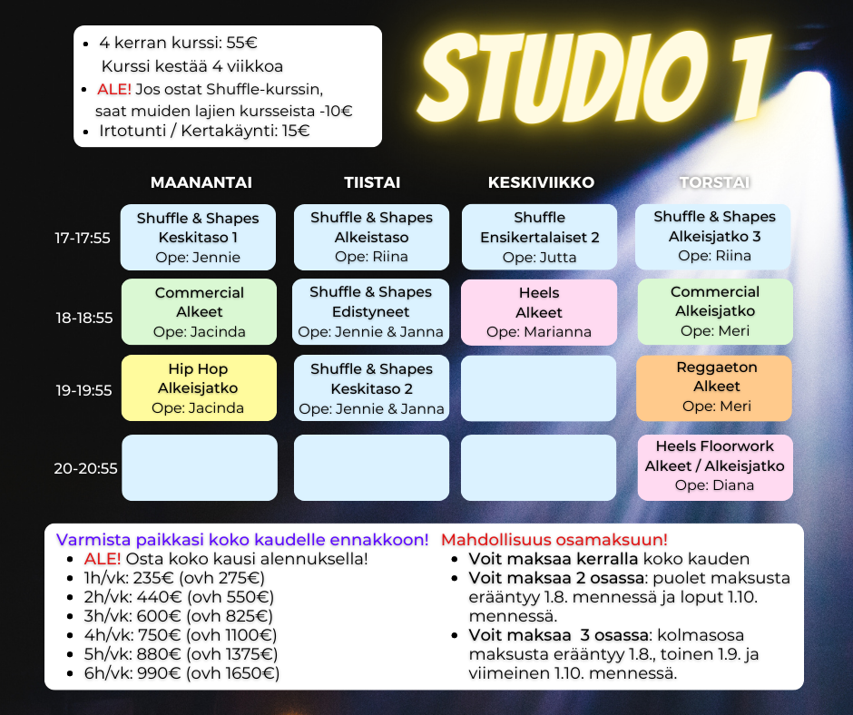 Aikataulu — Shuffle Studio FI