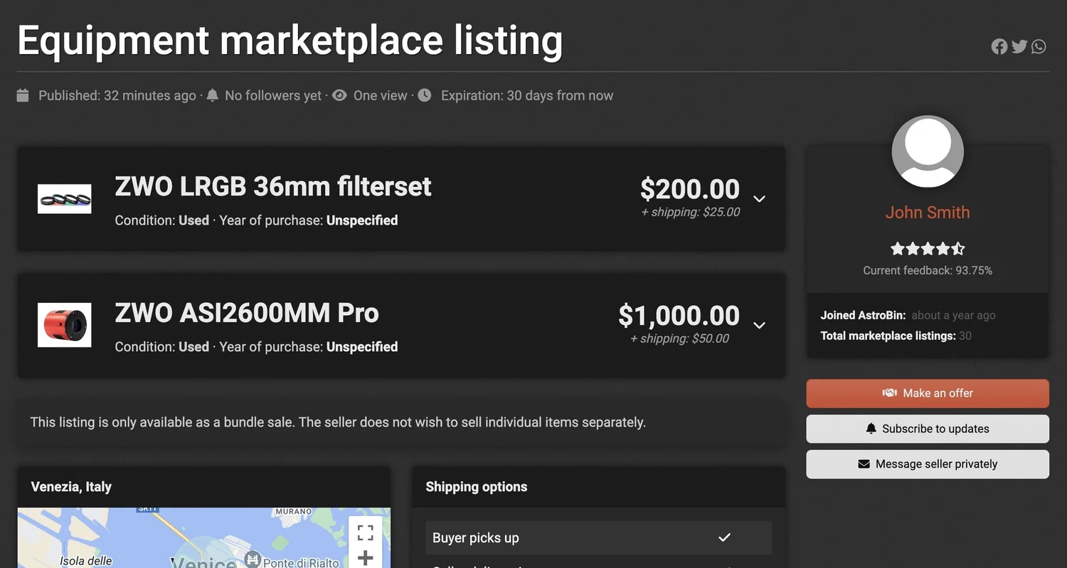 Marketplace — AstroBin