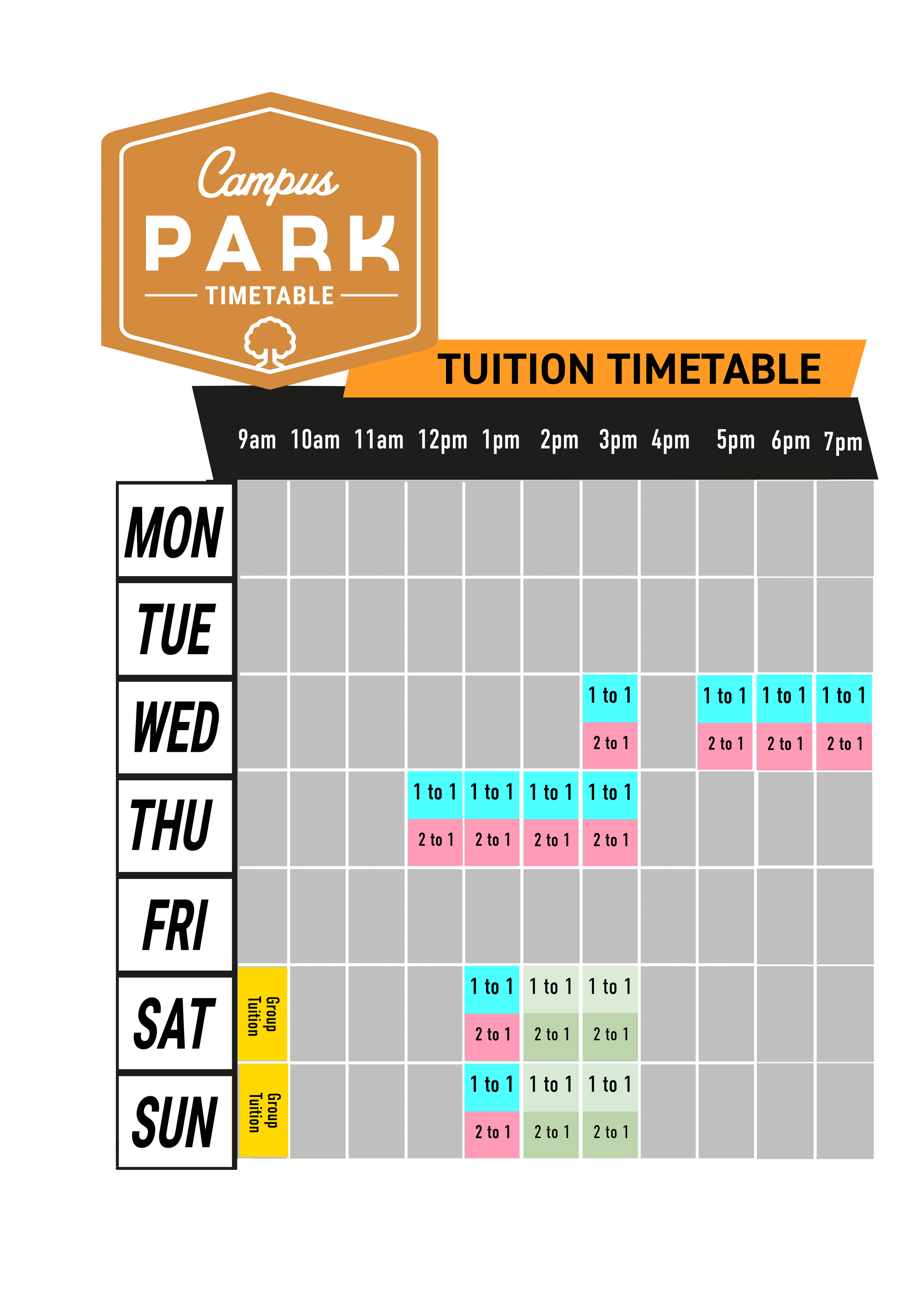 Campus Park Timetables — Campus Skateparks