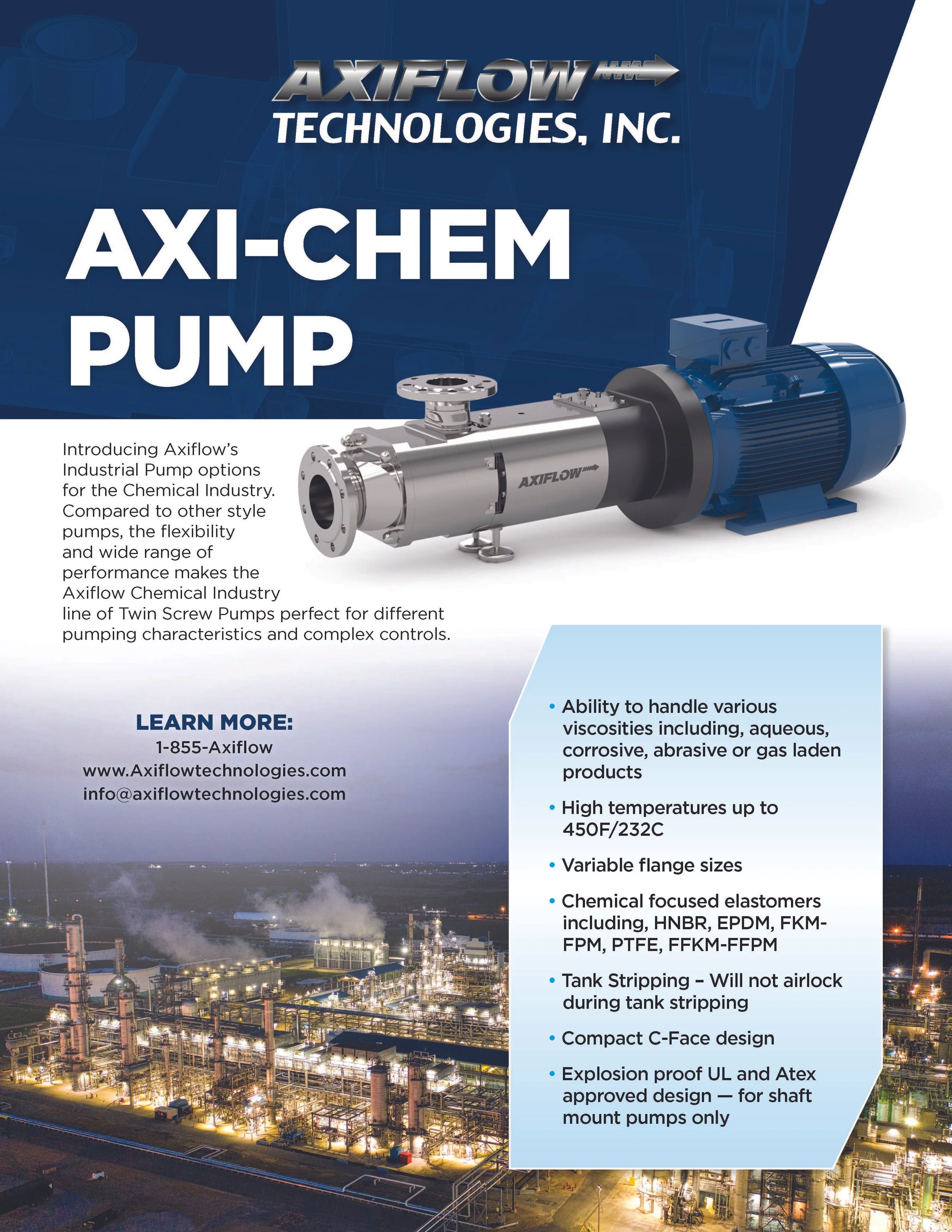 Axi-Chem Pump — Axiflow Technologies Inc. - The Sanitary Twin Screw Company