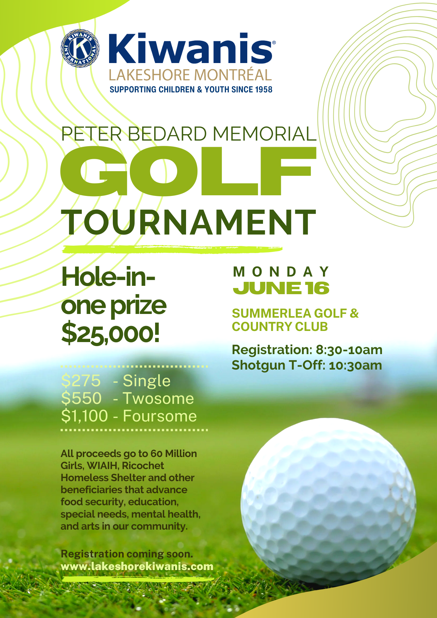 26th Annual Kiwanis Golf Tournament - Peter Bedard Memorial — Kiwanis ...