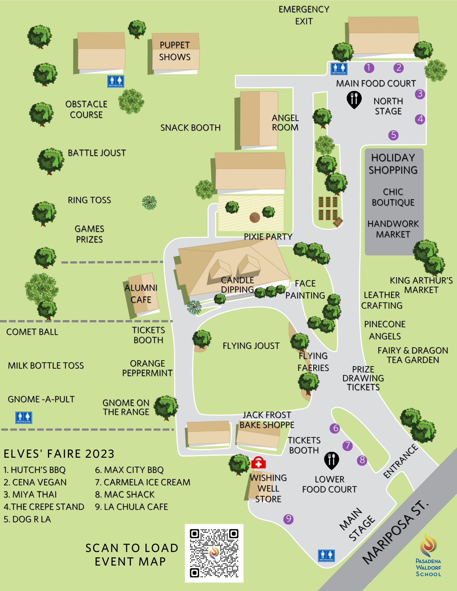Elves' Faire Map — Pasadena Waldorf School