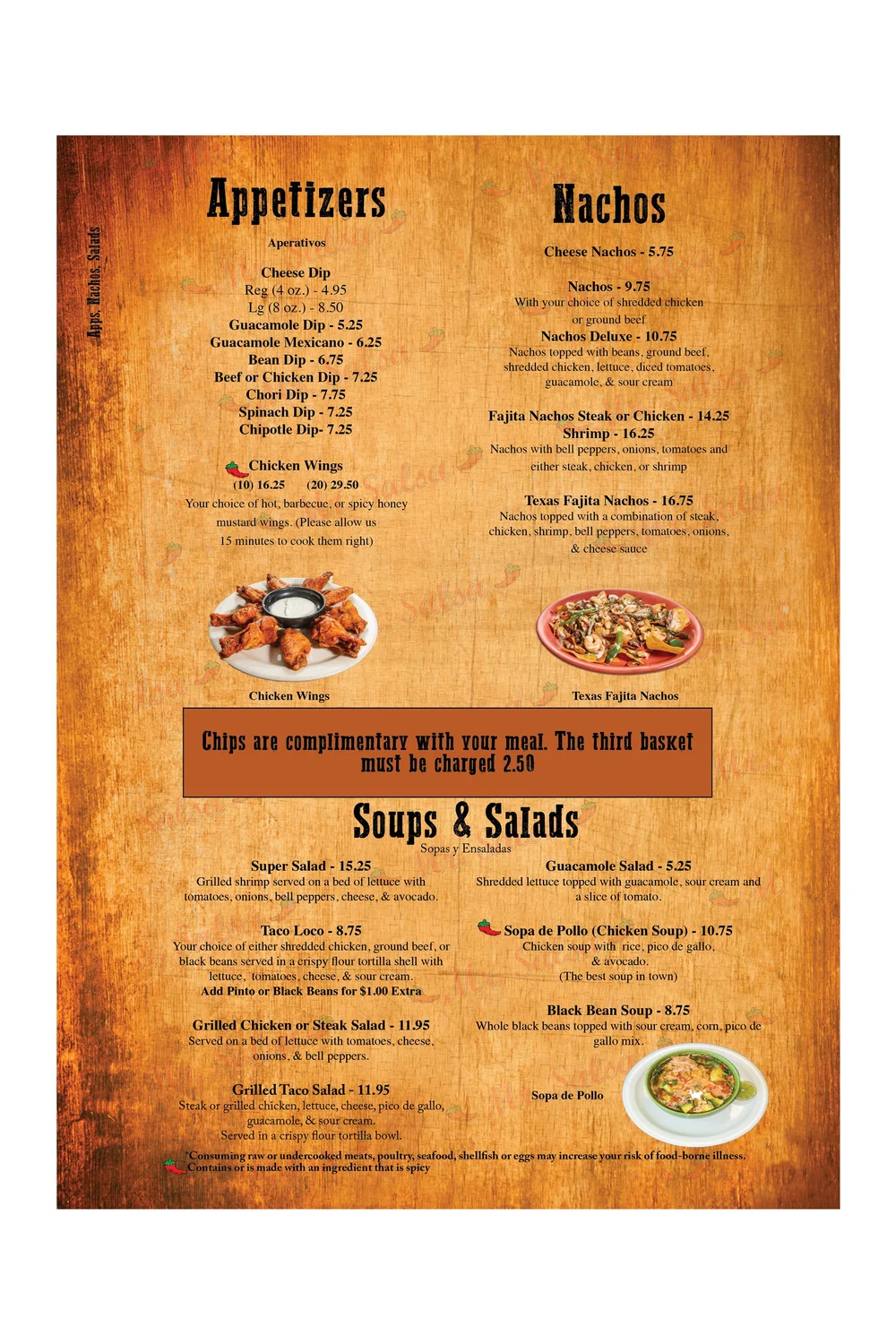 Menu — Mr. Salsa Mexican Restaurant