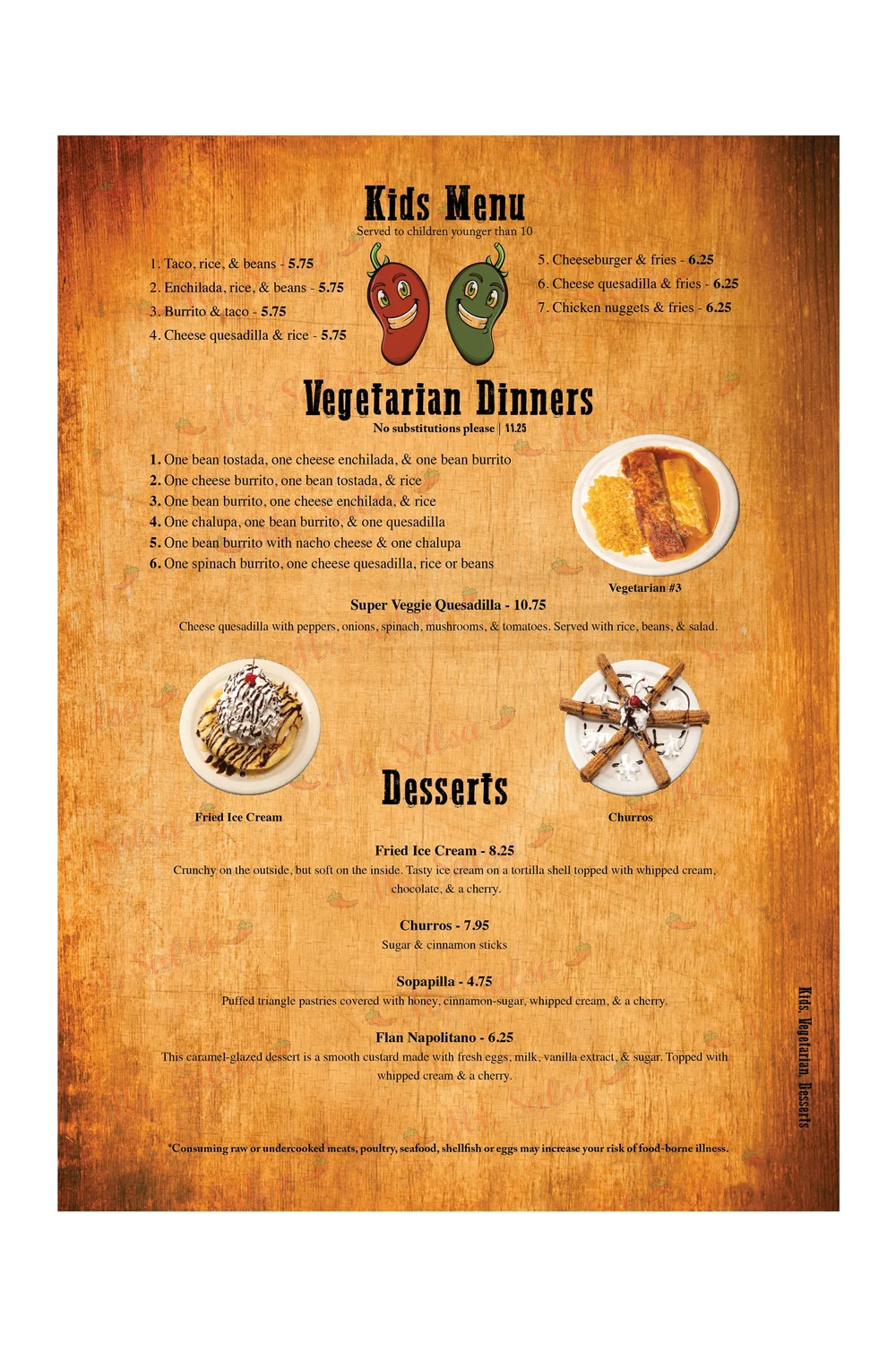 Menu — Mr. Salsa Mexican Restaurant