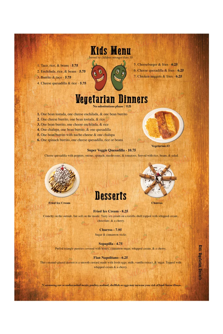 Menu — Mr. Salsa Mexican Restaurant