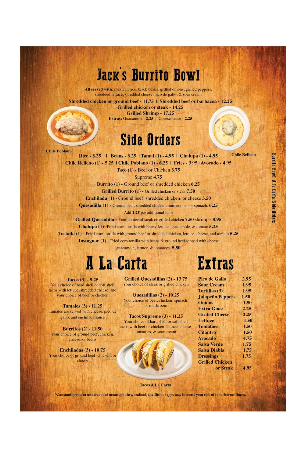 Menu — Mr. Salsa Mexican Restaurant