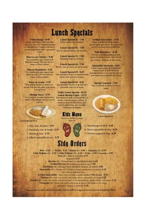 Menu — Mr. Salsa Mexican Restaurant
