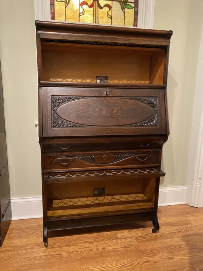 Antique Viking Leaded Barrister Bookcase and Secretary — Mazzocca Bros. Furniture & Antiques