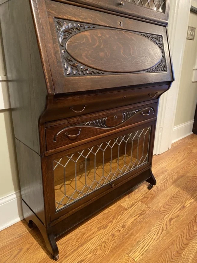 Antique Viking Leaded Barrister Bookcase and Secretary — Mazzocca Bros. Furniture & Antiques