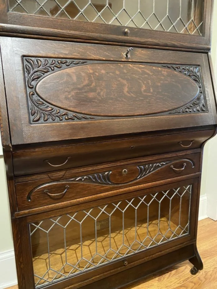 Antique Viking Leaded Barrister Bookcase and Secretary — Mazzocca Bros. Furniture & Antiques