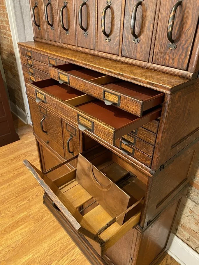 Antique Globe Wernicke File Cabinet and Barrister Bookcase Stack ...