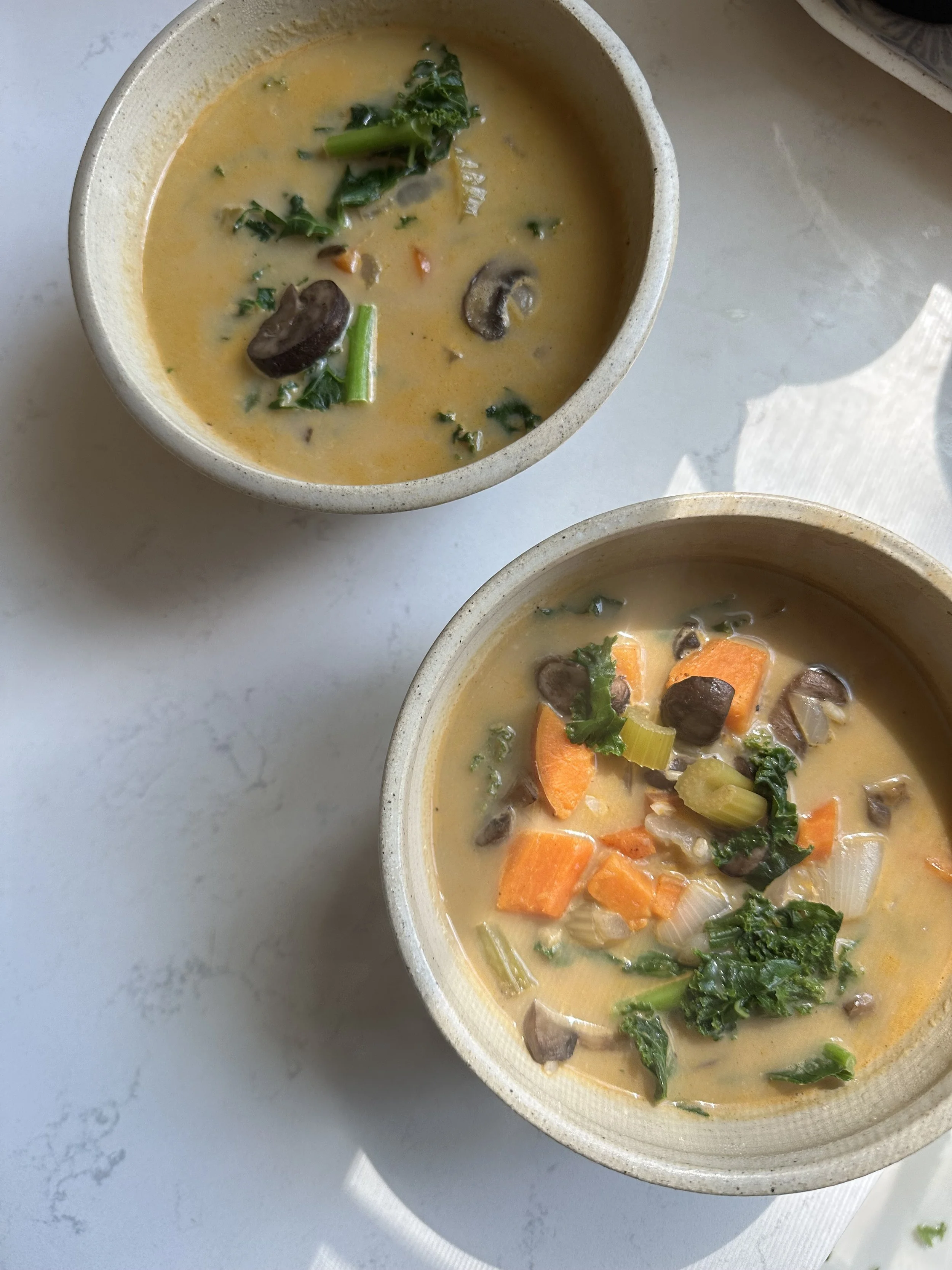 Recipe: Creamy Mushroom, Sweet Potato, Kale, and Wild Rice Soup (Vegan ...