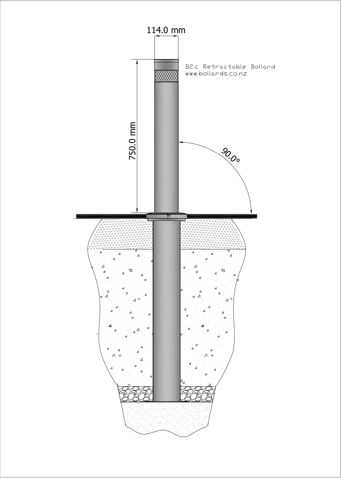 B2c Retractable Bollard - Stainless Steel — Bollards NZ