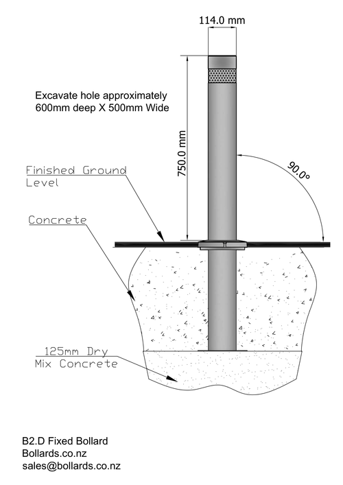 B2d Fixed Bollard - Stainless Steel — Bollards NZ