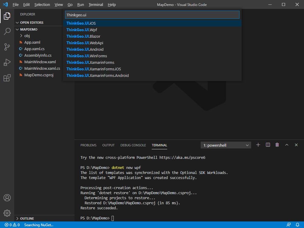 Display Maps in .NET 5 WPF Using VS Code — ThinkGeo, GIS Mapping Made Easy