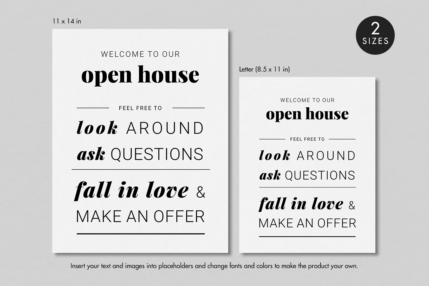 Real Estate Open House Welcome Sign, Open House Sign, Open House Indoor ...