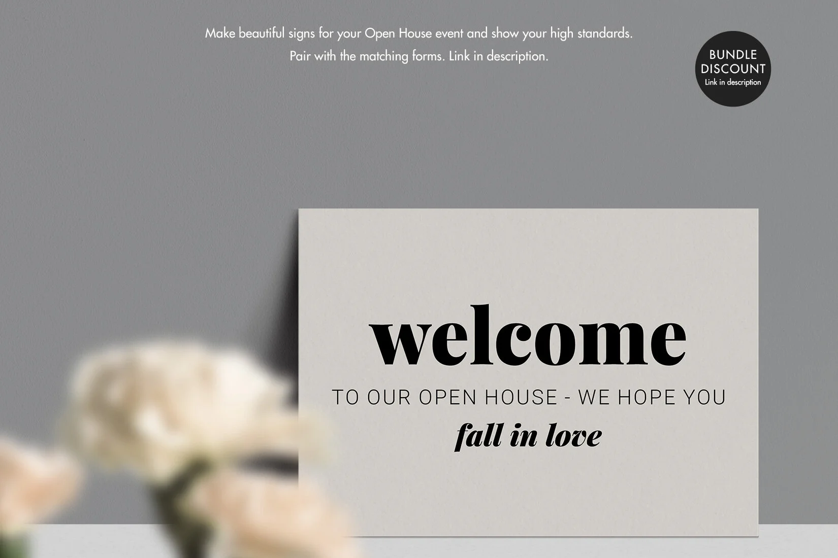 Real Estate Open House Welcome Sign, Open House Table Signs, Open House ...