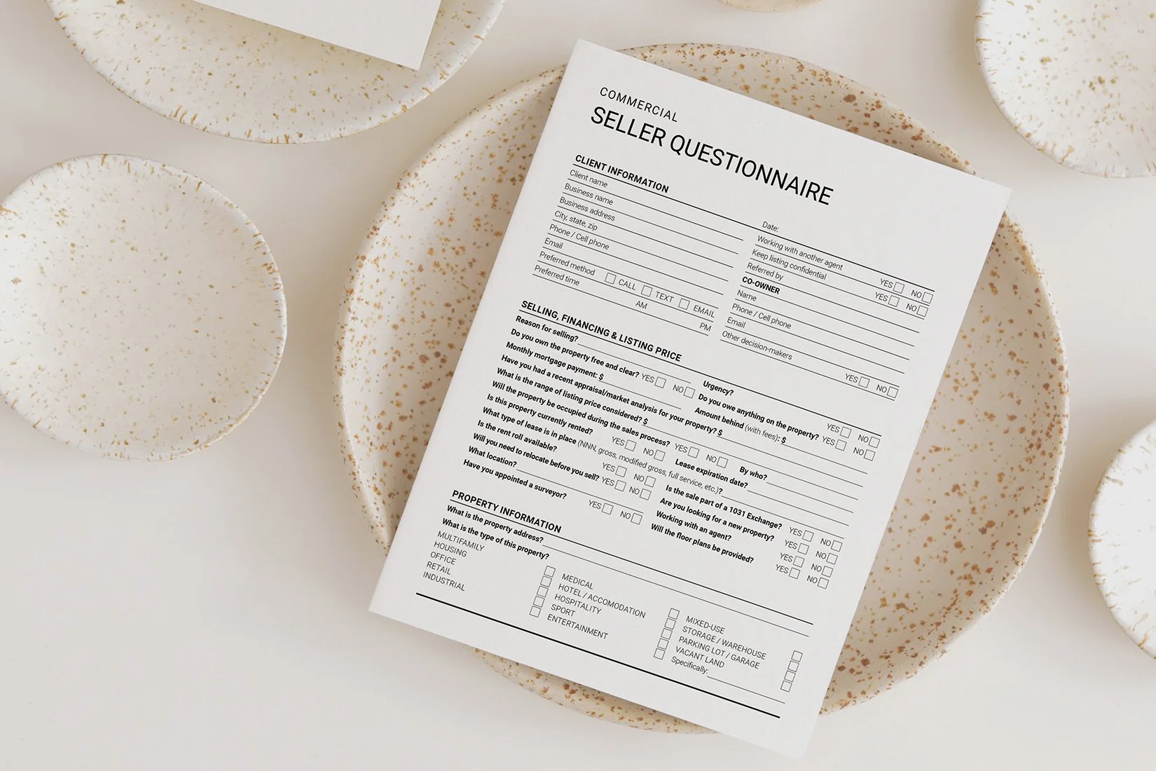 Commercia Real Estate Buyer And Seller Questionnaires Bundle, Canva ...