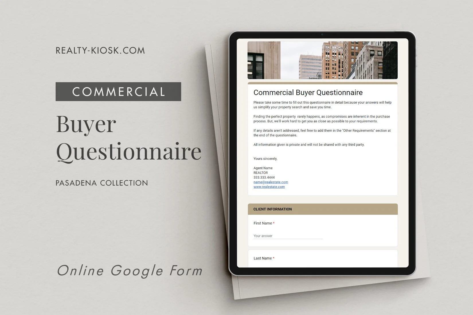 Commercial Buyer Questionnaire, Buyer Intake, Commercial Real Estate ...