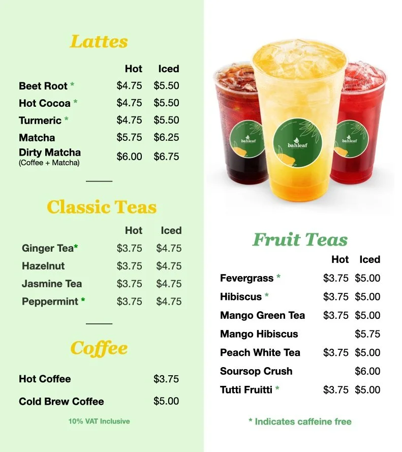 Menu — Gran Bahama