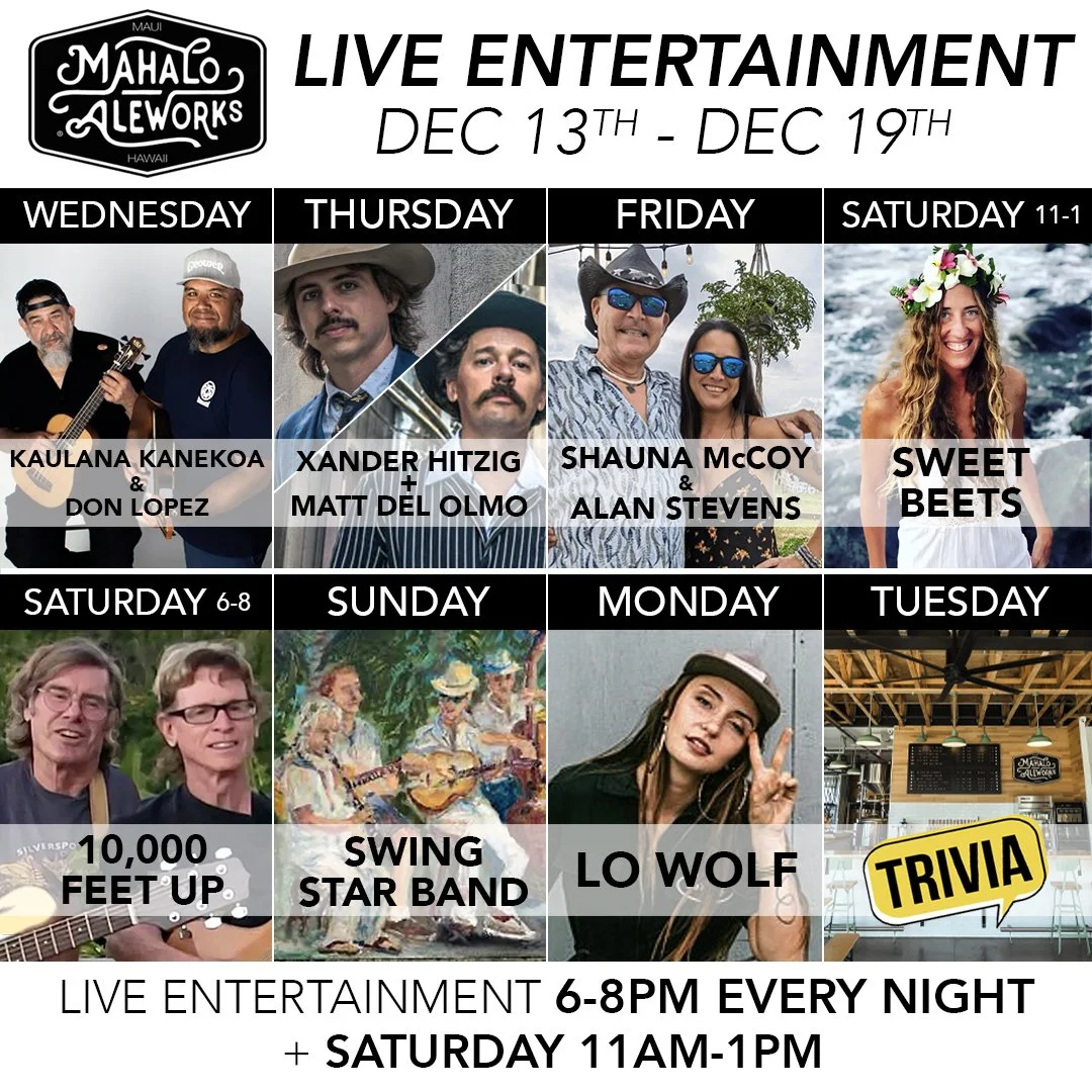 Event Calender — Mahalo Aleworks