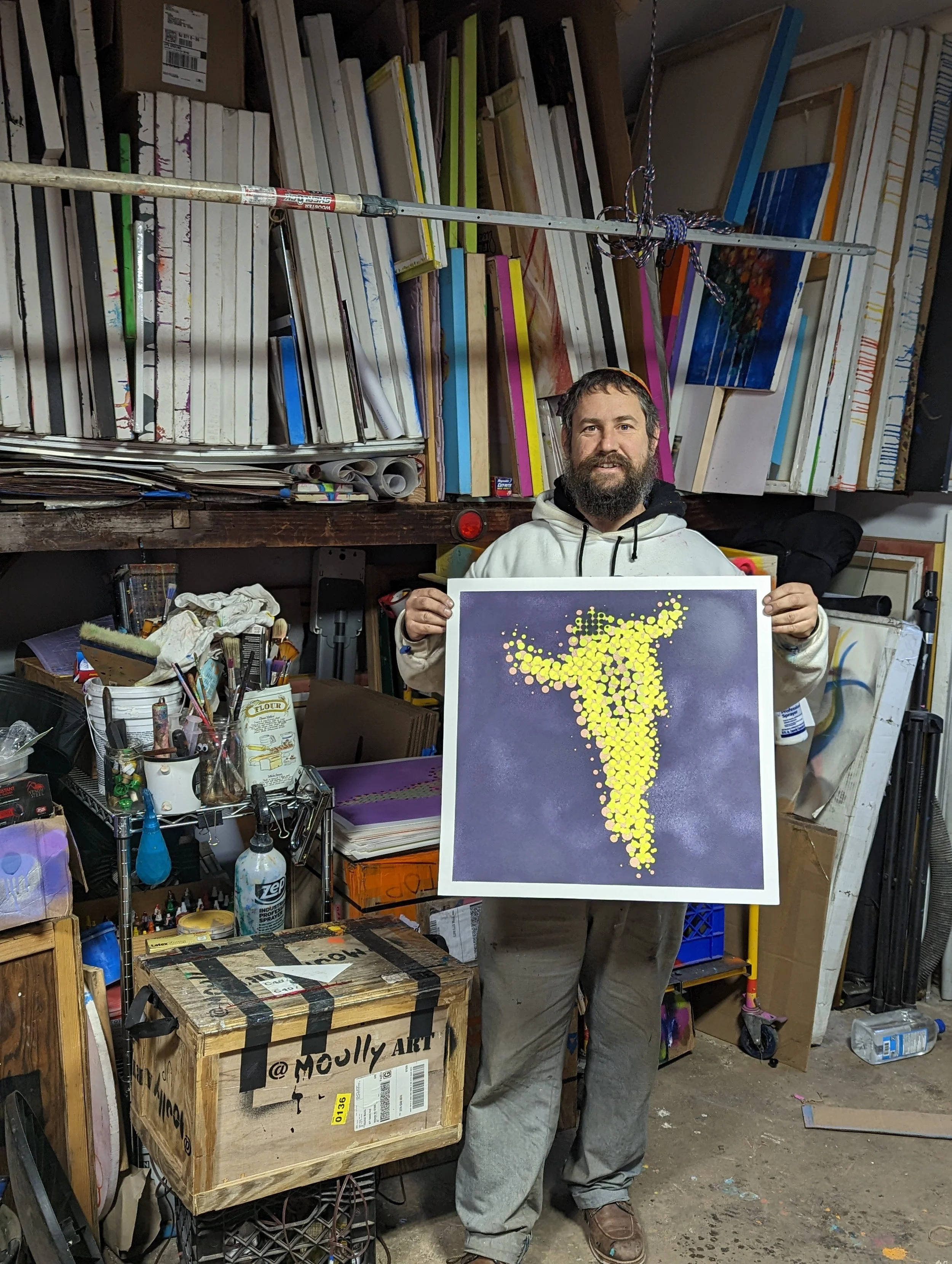 Chassidic Dance Circles on Dark Purple — Moully Art