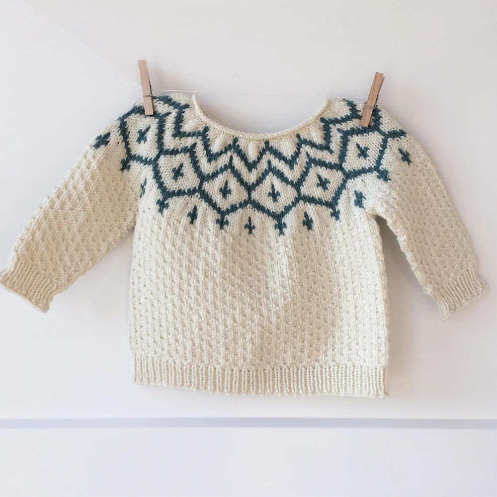 Teasel colorwork sweater knitting pattern for babies and children ...
