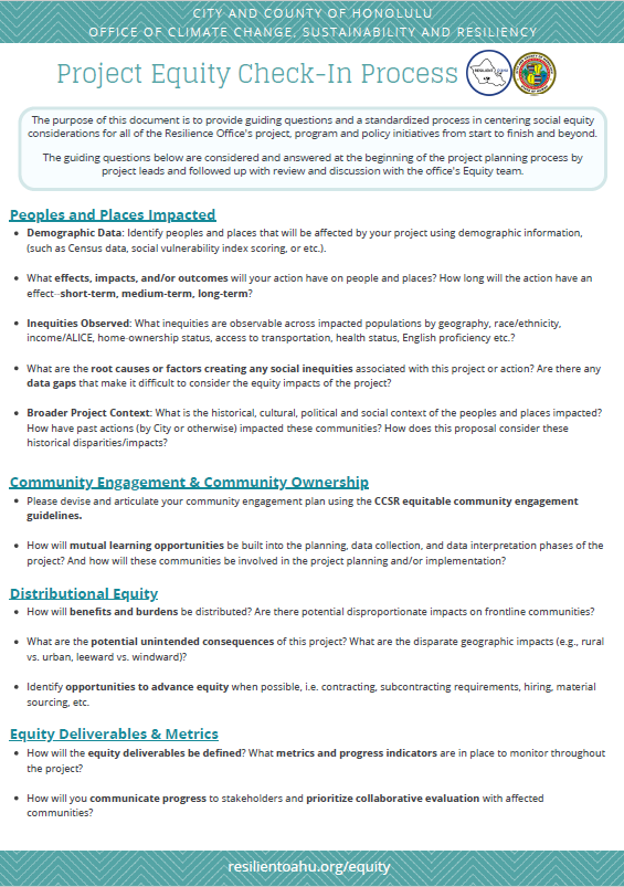 Equity — Resilience Office - City and County of Honolulu Office of ...