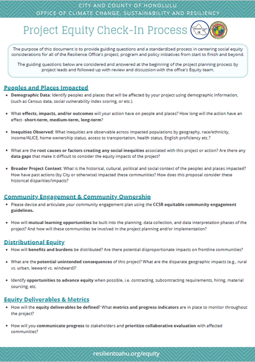 Equity — Resilience Office - City and County of Honolulu Office of ...