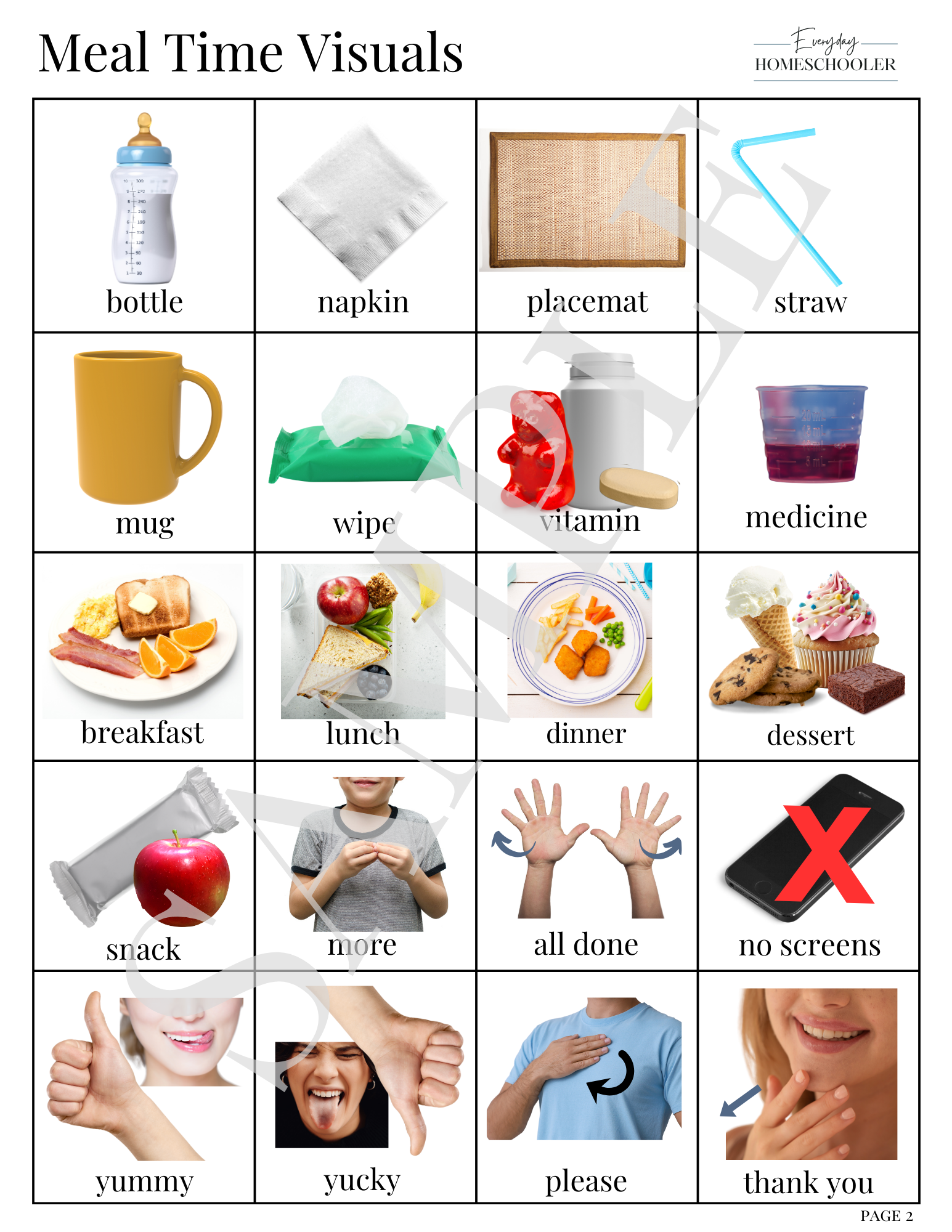 Breakfast Foods Visual Schedule Pack - PDF Download — Everyday Homeschooler