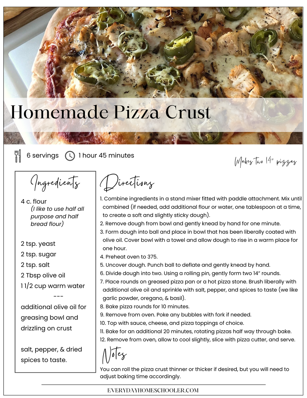 Homemade Pizza Crust — Everyday Homeschooler