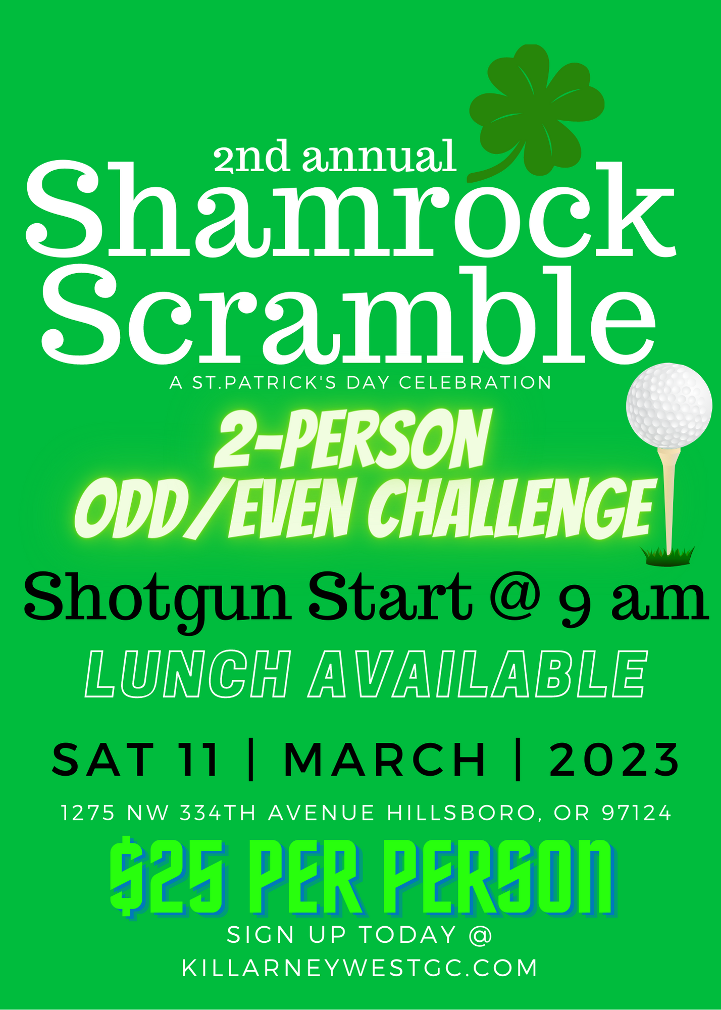 Shamrock Scramble — KILLARNEY WEST