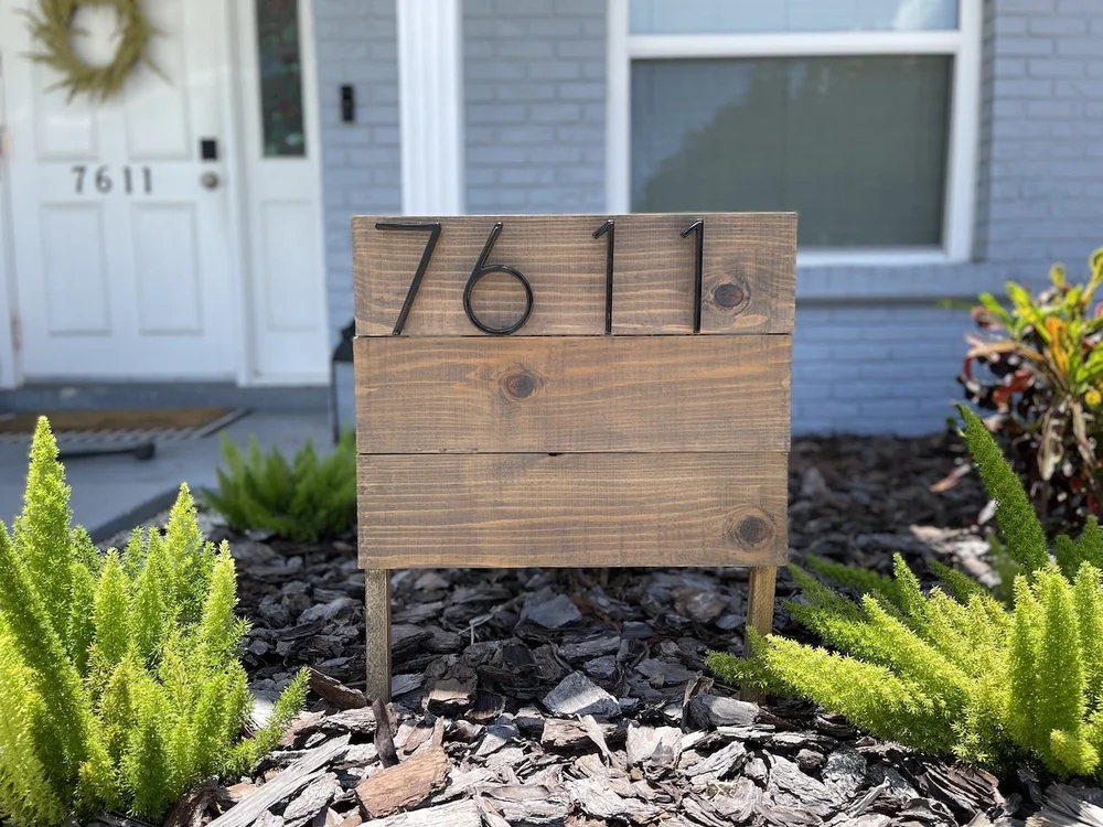 DIY Modern Address Wood Sign — Ashley French